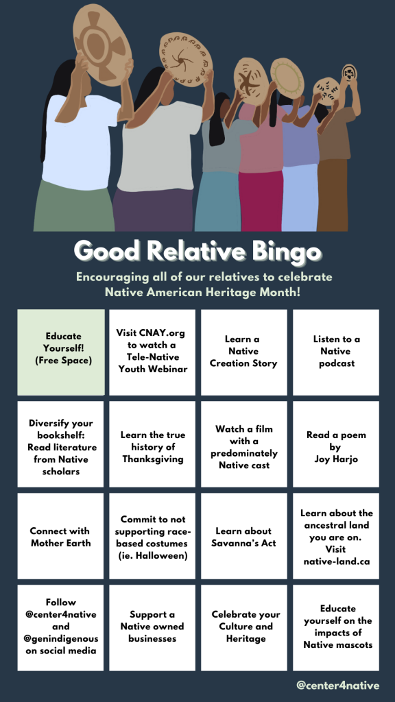 Native American Heritage Month Bingo Challenge - Center for Native ...